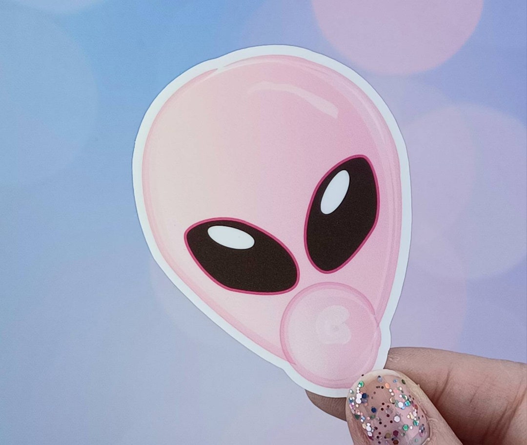 Bubblegum Sticker, Alien Head Sticker, Nerdy Gifts for Her, UFO Gifts ...