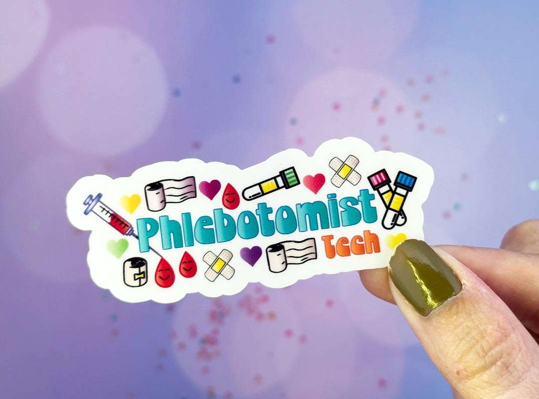 Phlebotomy Sticker for Water Bottle, Medical Sticker, Phlebotomist ...