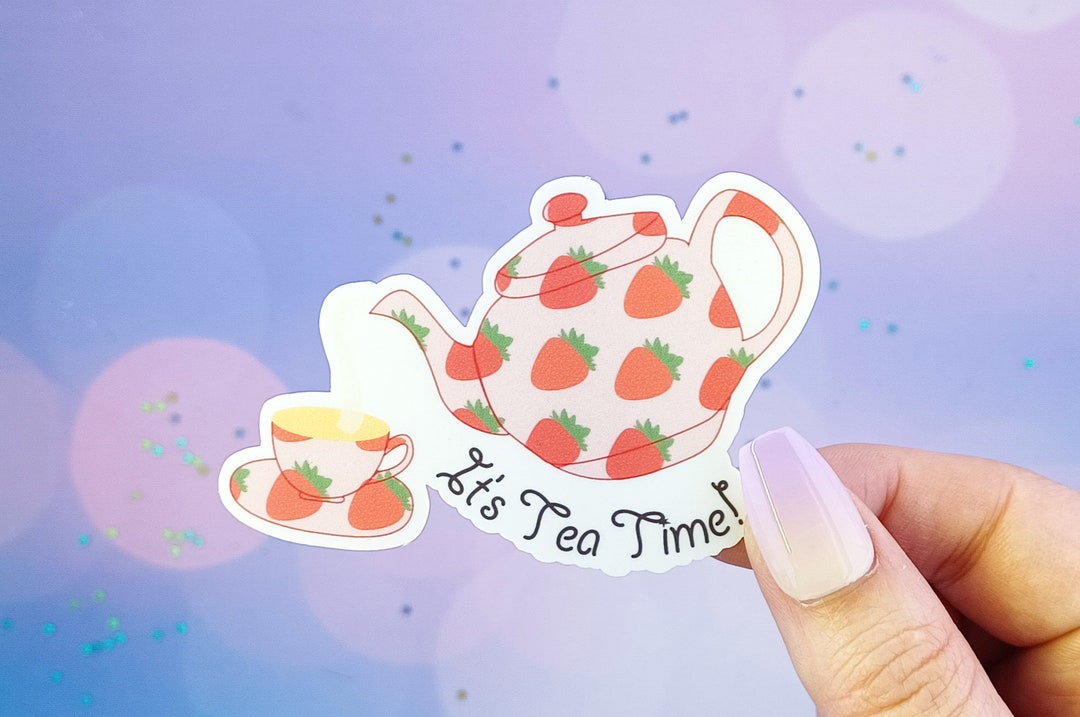Strawberry Sticker, Teapot Decal, Tea Lovers Gift, Stickers for Water ...