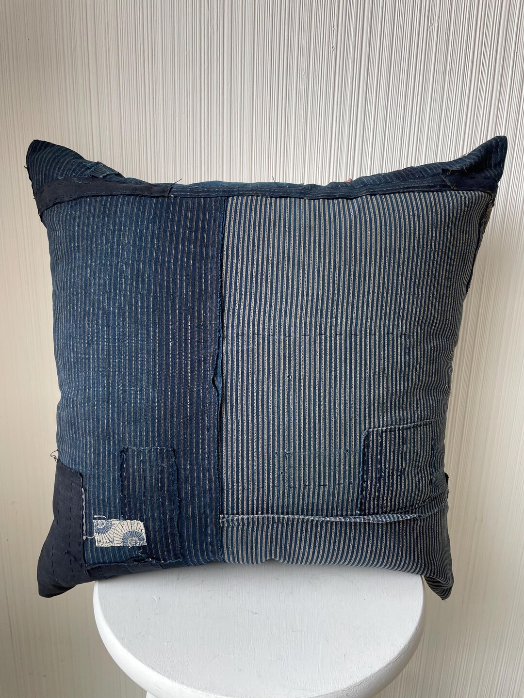 Vintage Japanese Boro Pillow Cover: Handmade Primitive Textile Art (20 ...