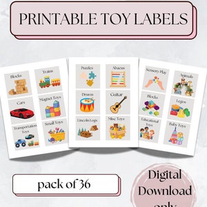 Kids Toy Label Organization - Labels for Toy Bins- Instant Download ...