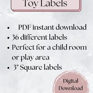 Kids Toy Label Organization - Labels for Toy Bins- Instant Download ...