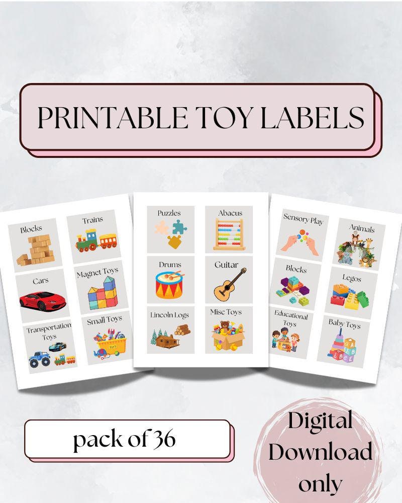 Kids Toy Label Organization - Labels for Toy Bins- Instant Download ...