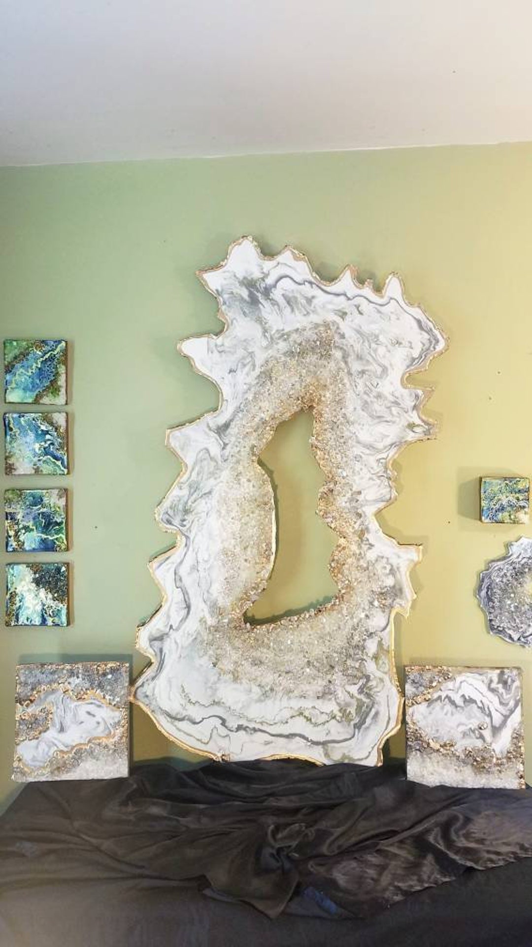 Custom,4u,any Color,freeform,resin Painting,geode Art,geode Art ...