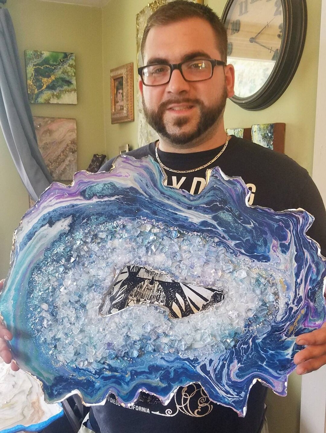 ANY Size OR Colors, Resin Geode Art,pick Colors Geode Art,geode Art ...