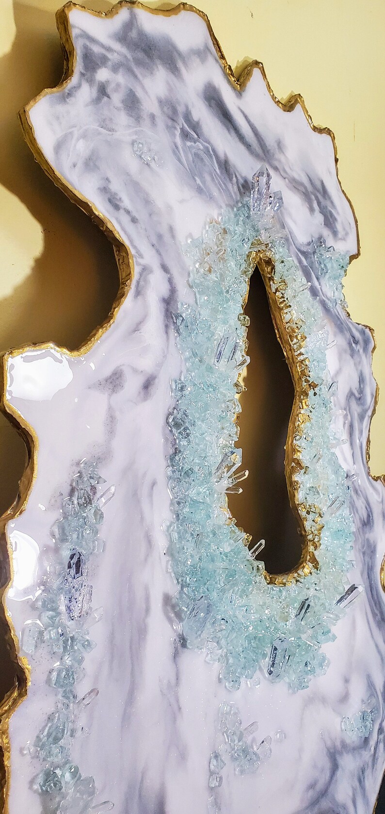 Custom Resin Geode Art, Quartz Crystal Painting, Abstract Wall Decor - Etsy