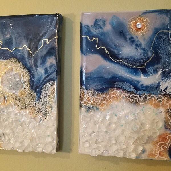 Blue Resin Wall Art - Etsy