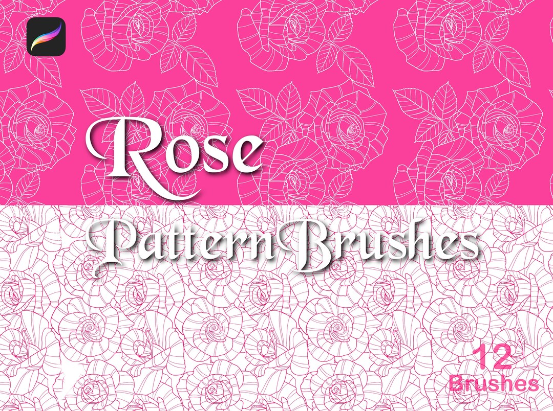 Seamless Rose Pattern Brushes for Procreate. - Etsy