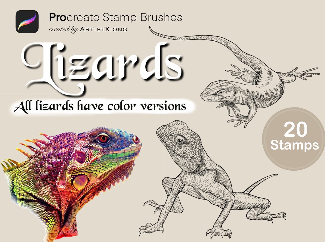 Realistic Lizard Stamp Brushes for Procreate - Etsy
