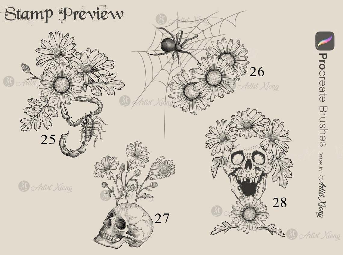 Realistic Daisy Stamp Brushes for Procreate - Etsy