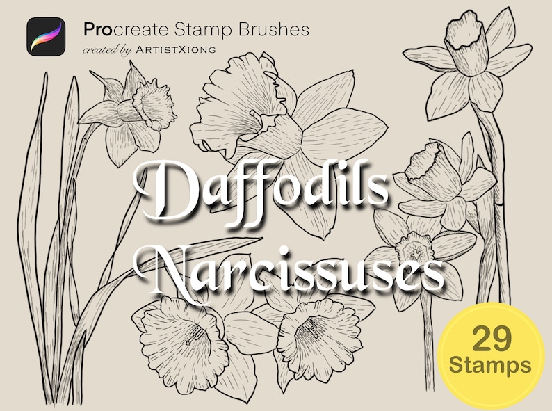 Realistic Daffodil/narcissus Stamp Brushes for Procreate - Etsy Canada