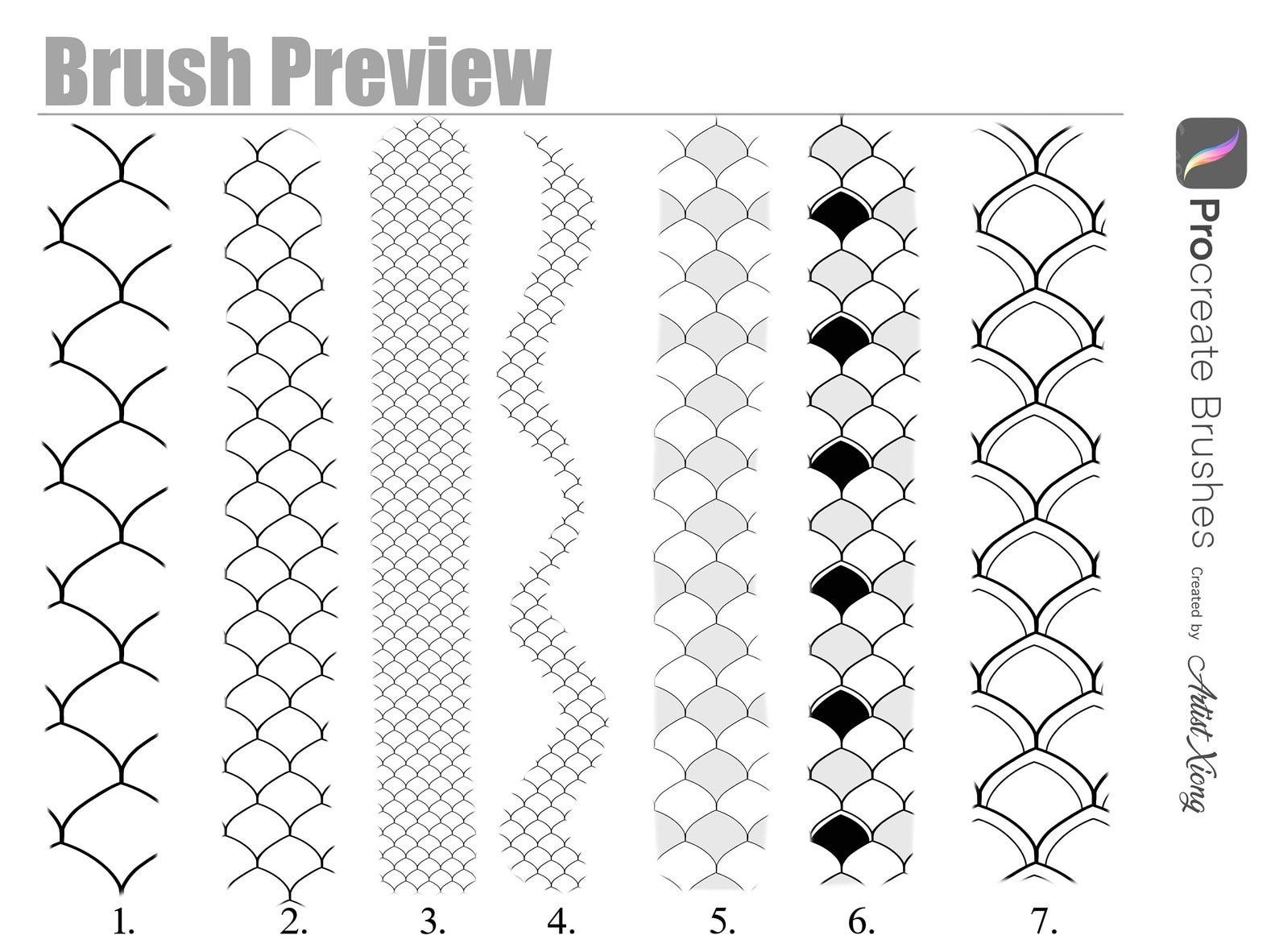 Fish Scale Pattern Brushes for Procreate - Etsy