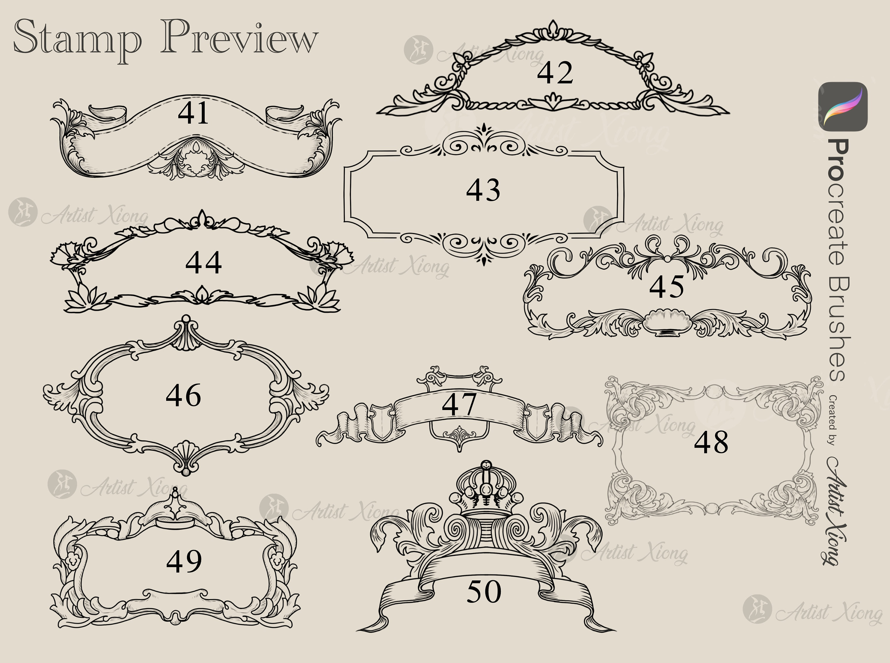Banner Stamps for Procreate - Etsy