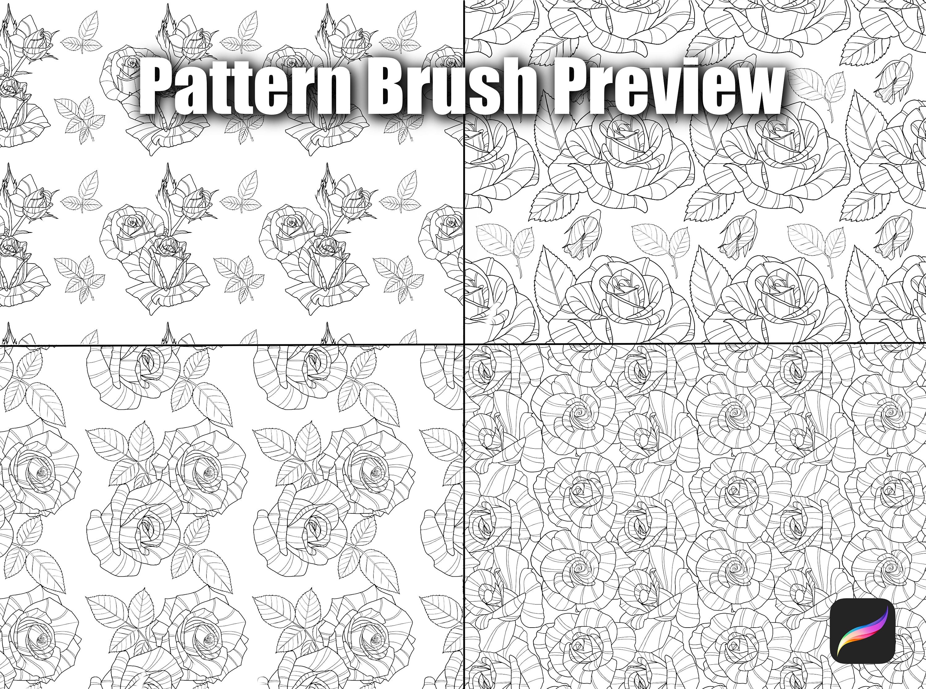 Seamless Rose Pattern Brushes for Procreate. - Etsy