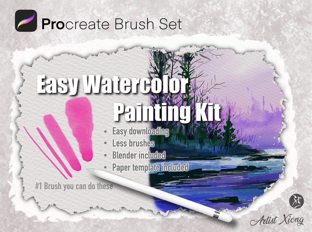 Easy Watercolor Painting Kit for Procreate - Etsy