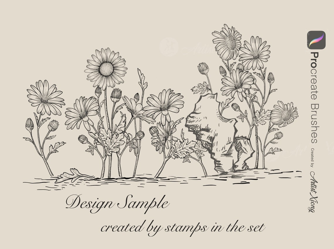 Realistic Daisy Stamp Brushes for Procreate - Etsy