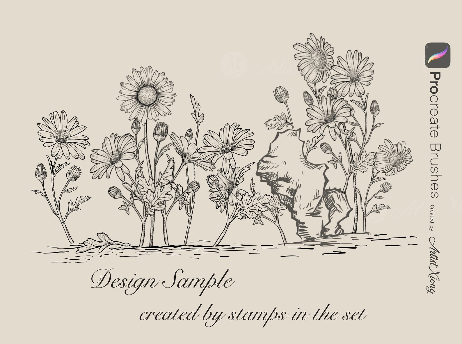 Realistic Daisy Stamp Brushes for Procreate - Etsy