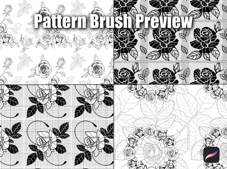 Seamless Rose Pattern Brushes for Procreate. - Etsy