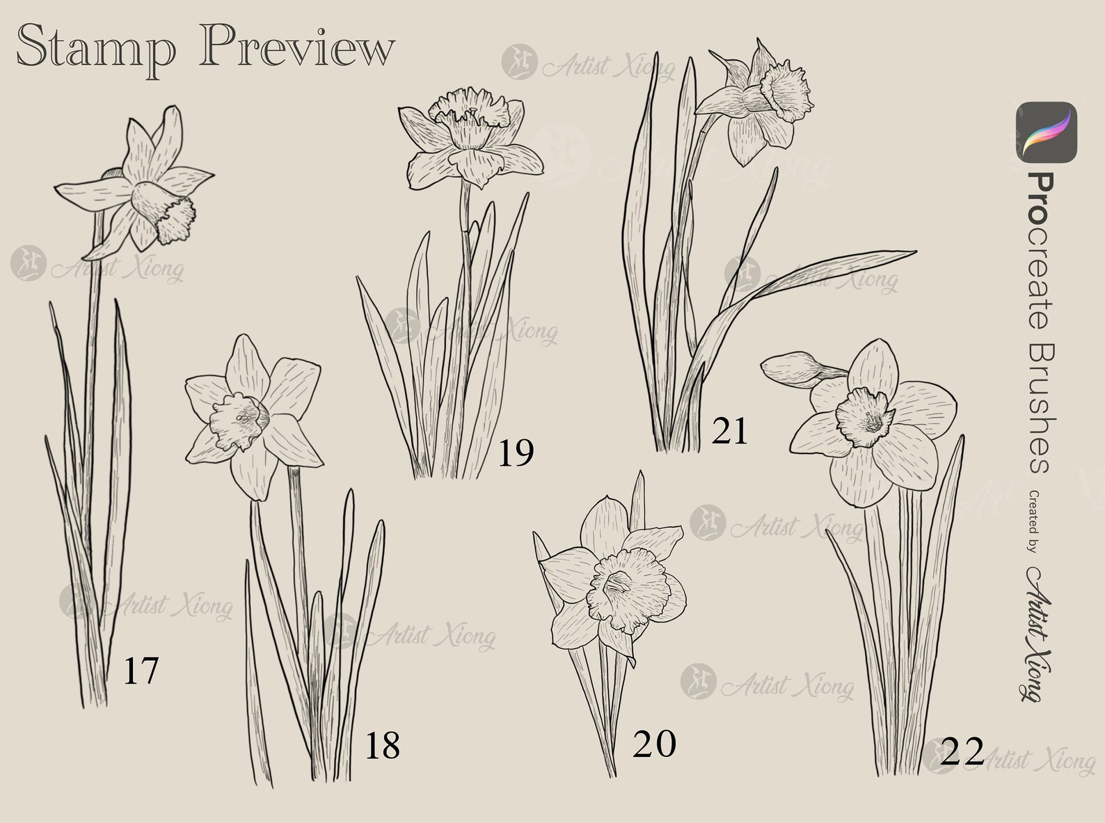 Realistic Daffodil/narcissus Stamp Brushes for Procreate - Etsy Canada