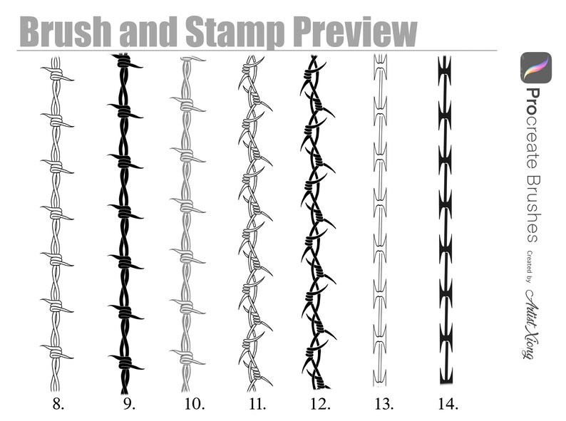 Barbed Wire Brushes and Stamps for Procreate - Etsy