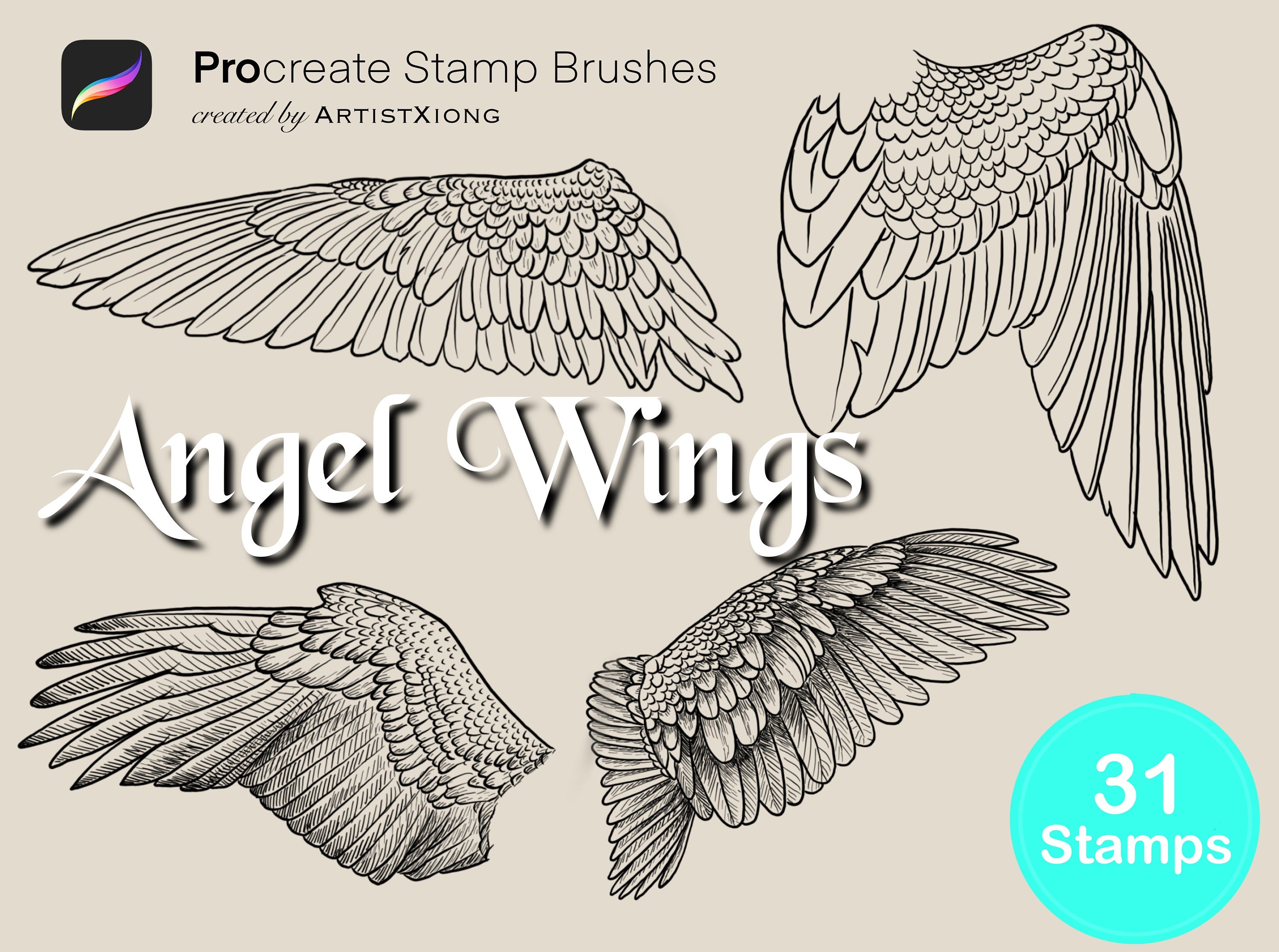 Angel Wing Stamp Brushes for Procreate - Etsy