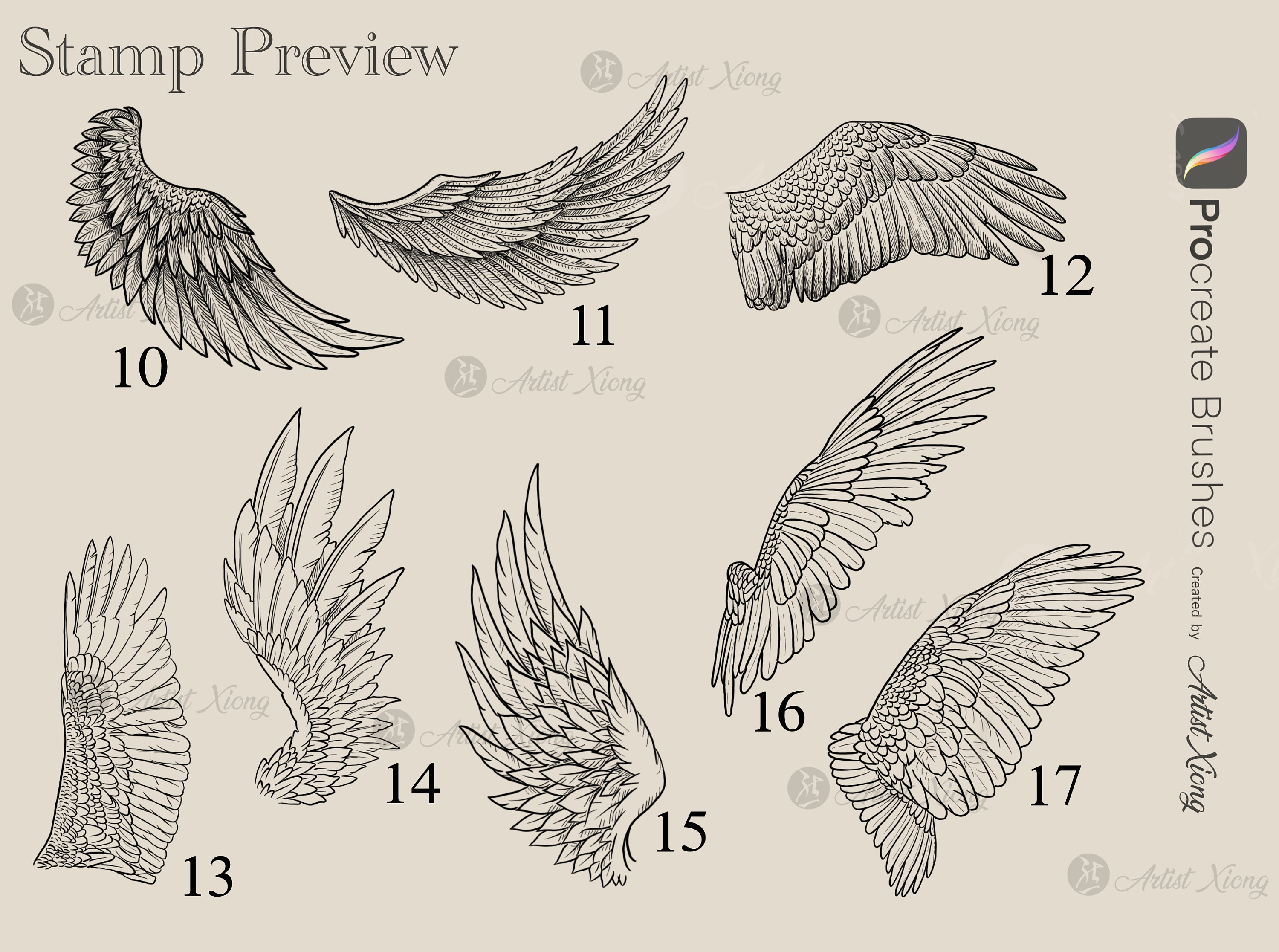 Angel Wing Stamp Brushes for Procreate - Etsy
