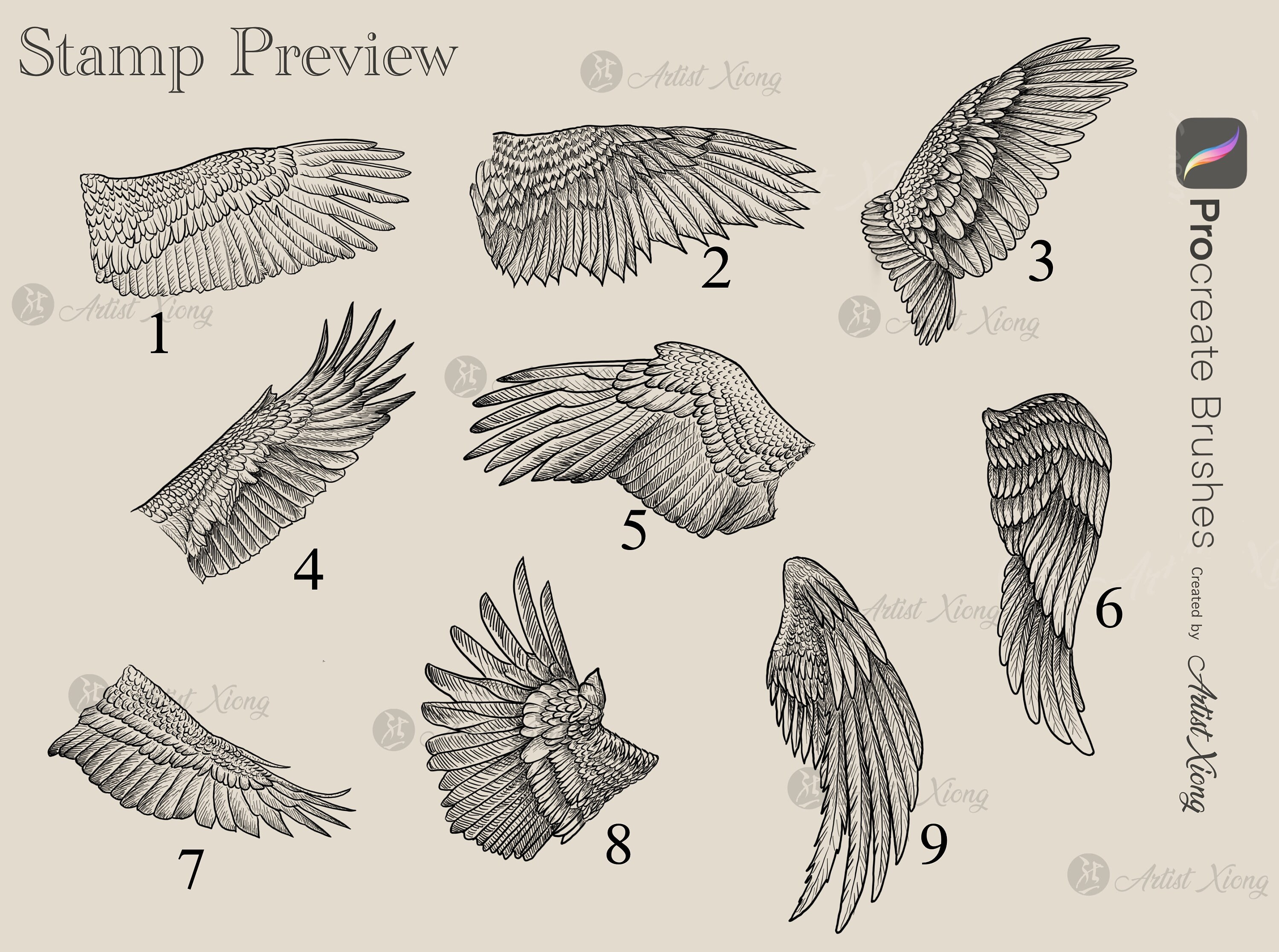 Angel Wing Stamp Brushes for Procreate - Etsy
