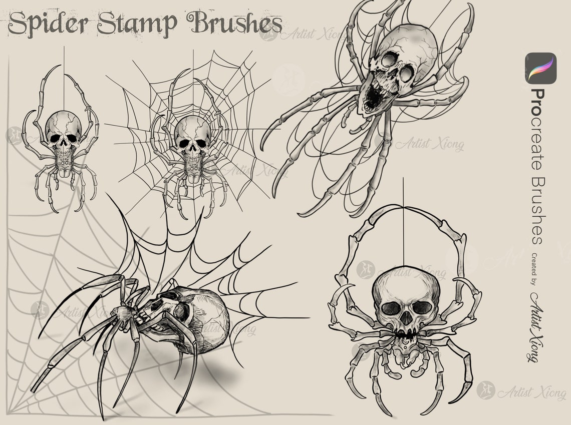 Spider Stamp Brushes for Procreate - Etsy