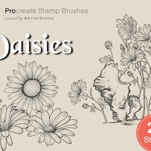 Realistic Daisy Stamp Brushes for Procreate - Etsy