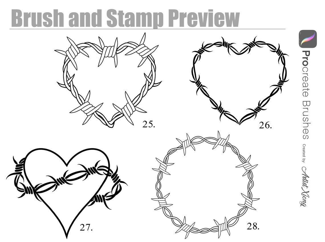 Barbed Wire Brushes and Stamps for Procreate - Etsy