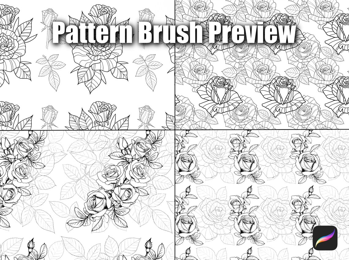 Seamless Rose Pattern Brushes for Procreate. - Etsy