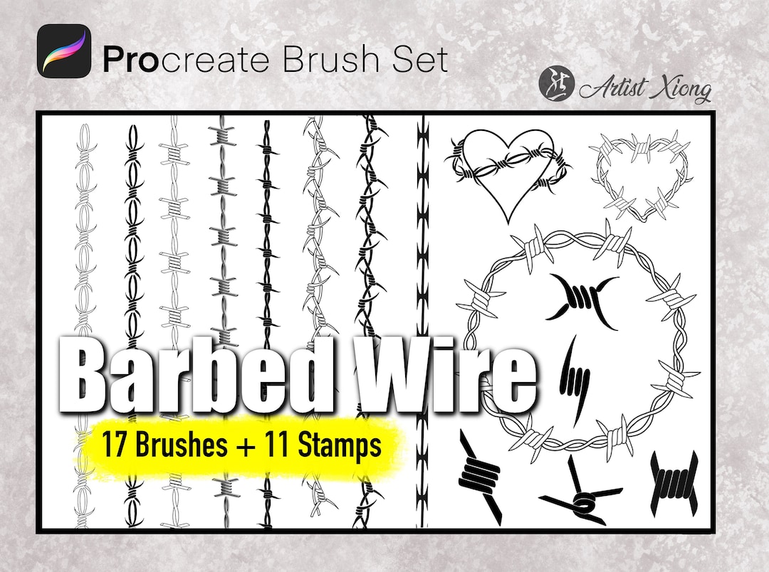 Barbed Wire Brushes and Stamps for Procreate - Etsy