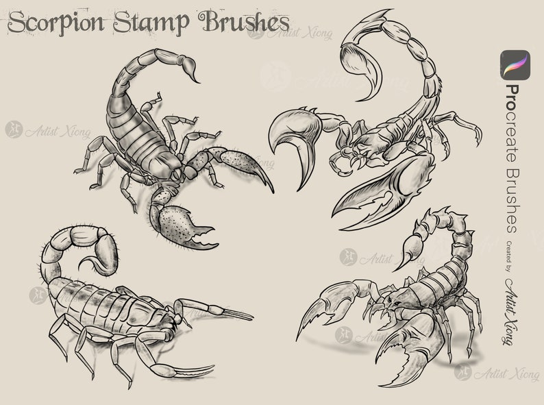 Realistic Scorpion Stamp Brushes for Procreate - Etsy