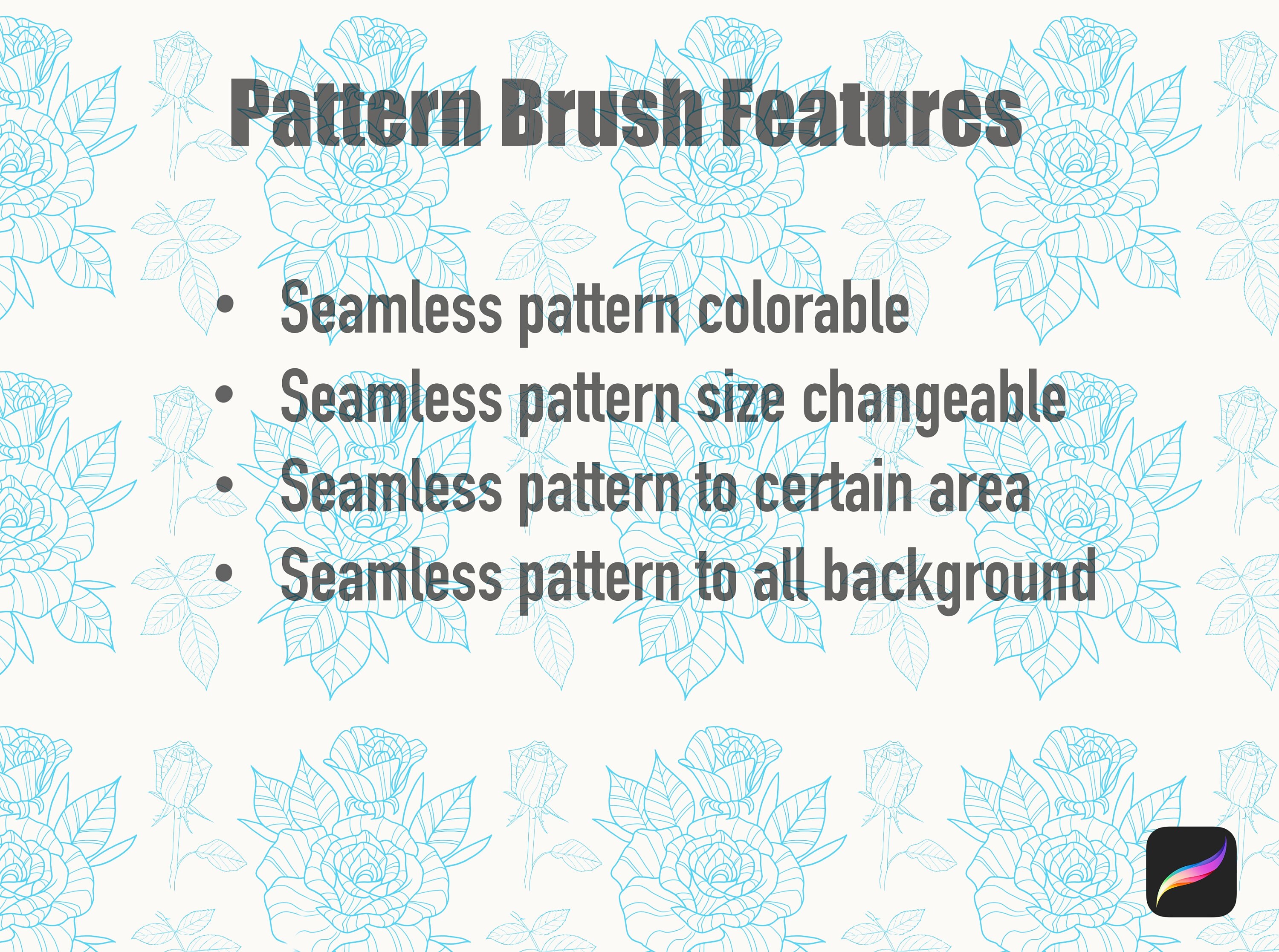 Seamless Rose Pattern Brushes for Procreate. - Etsy