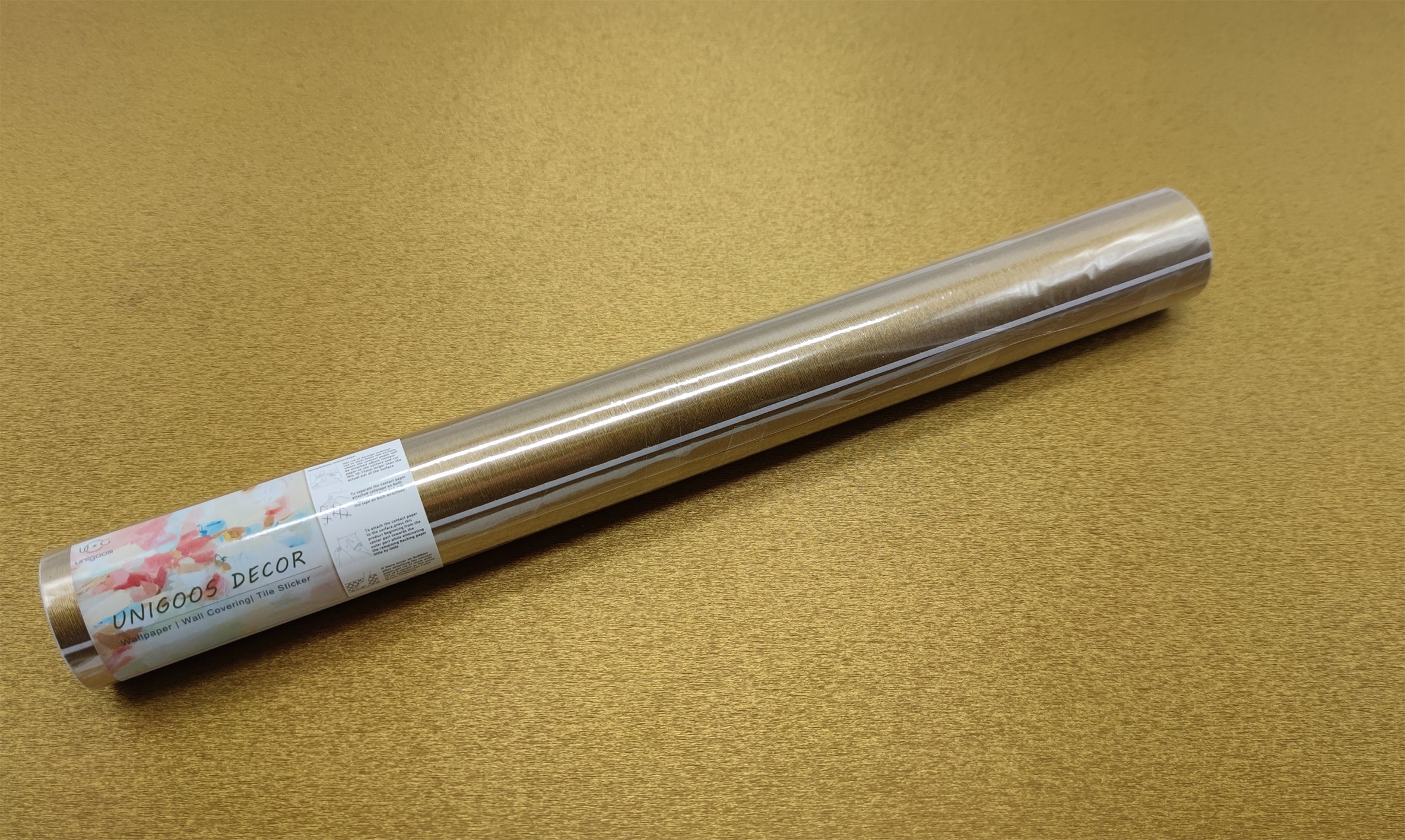 Brushed Gold Metal Look Interior Film Self Adhesive Peel and Stick ...