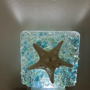 Beach Night Light - Starfish- Resin Ocean Light- Tropical Light- Beach ...