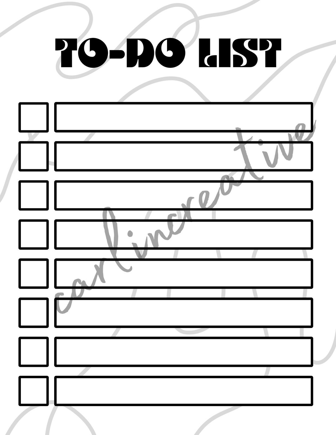 Blank White Retro To-do List DIGITAL DOWNLOAD ONLY - Etsy