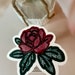 Red Rose Waterproof Vinyl Sticker for Laptop, Red Flower Water Bottle ...