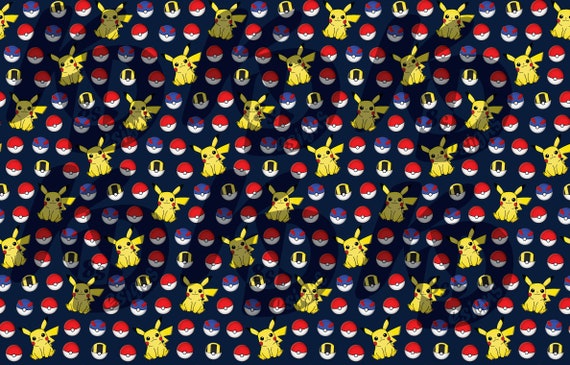 Pikachu and Pokeballs Digital Image - Etsy