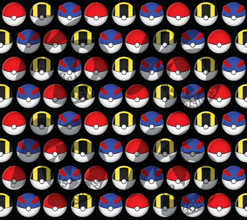Pikachu and Pokeballs Digital Image - Etsy