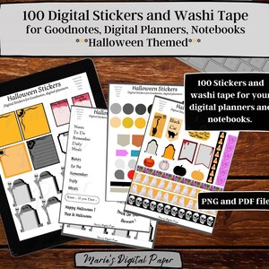 100 Halloween Digital Stickers Pre Cropped |digital Planner | PNG ...