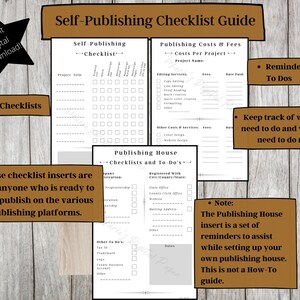 Self-publishing Checklists for Writers writers Checklistsauthors Self ...