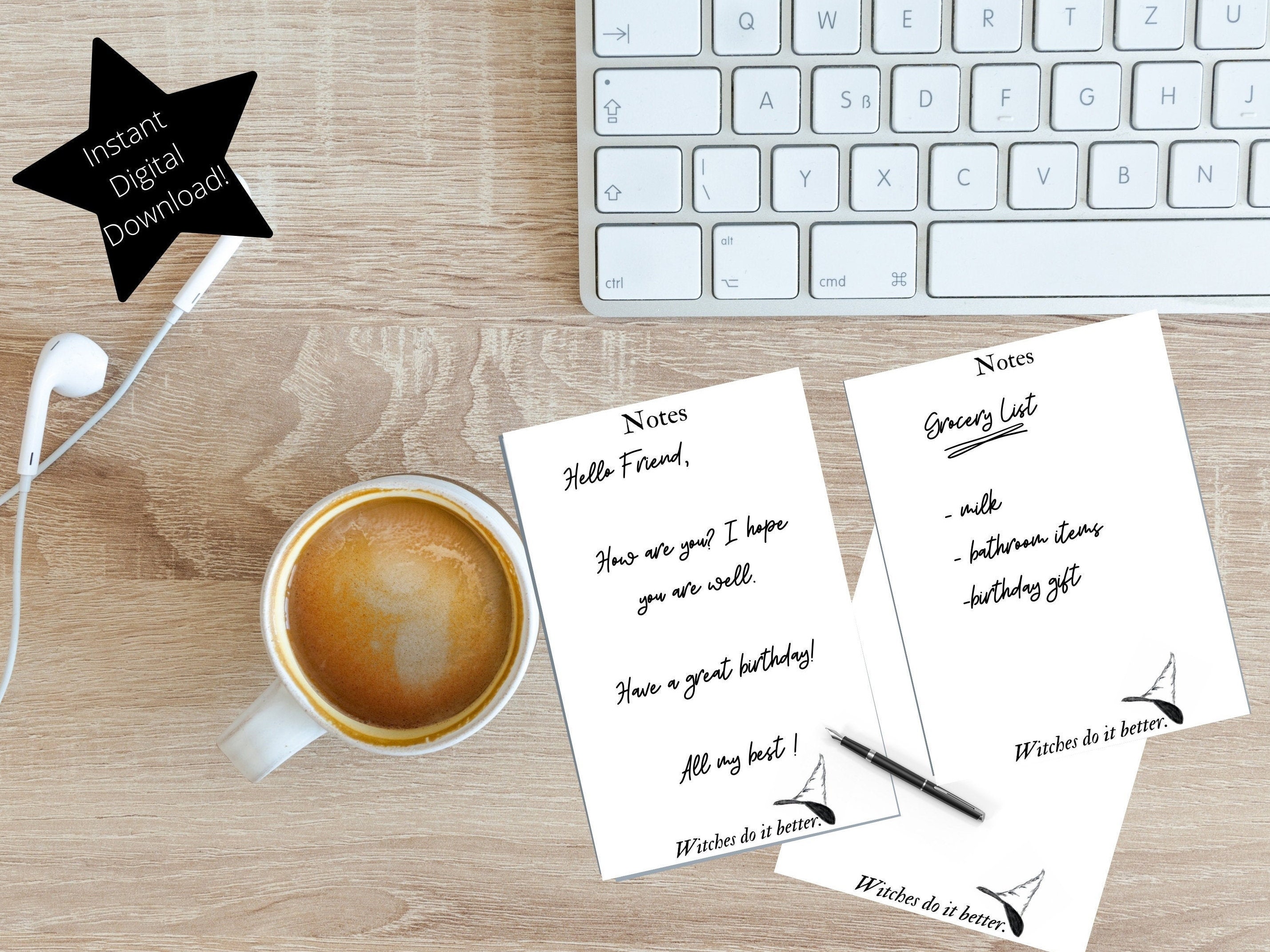 Printable Blank Witchy Note Sheets / Witchy Paper / Planner Inserts ...