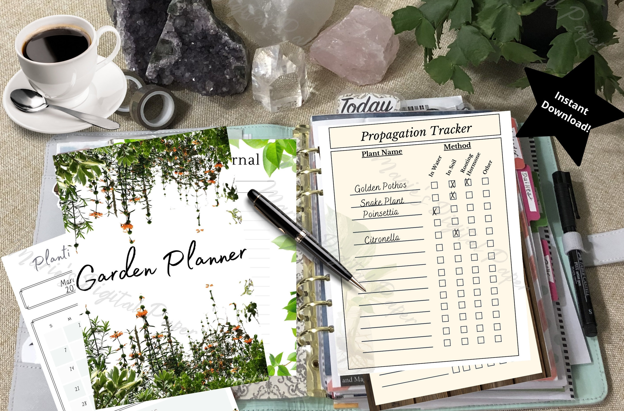 Garden Planner 15 Page Printable Set Two Size Inserts planting ...