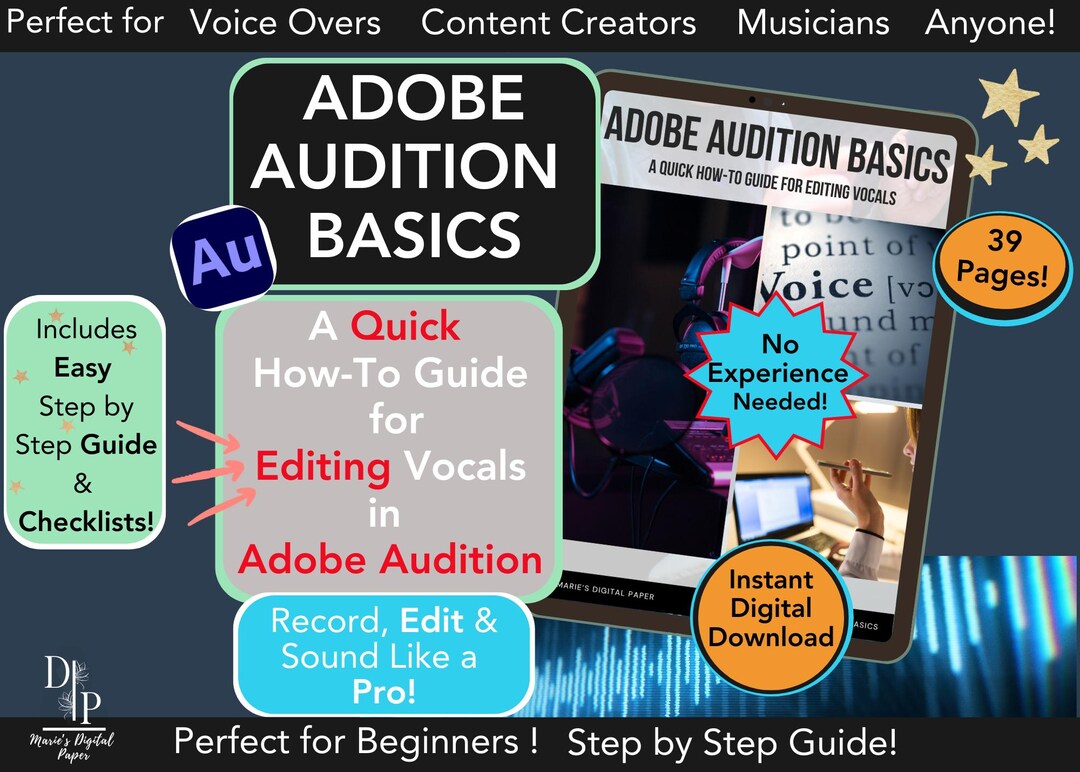 Easy Adobe Audition How to Guide Voice Over Editing Vocals Podcasting ...