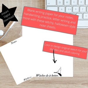 Printable Blank Witchy Note Sheets / Witchy Paper / Planner Inserts ...