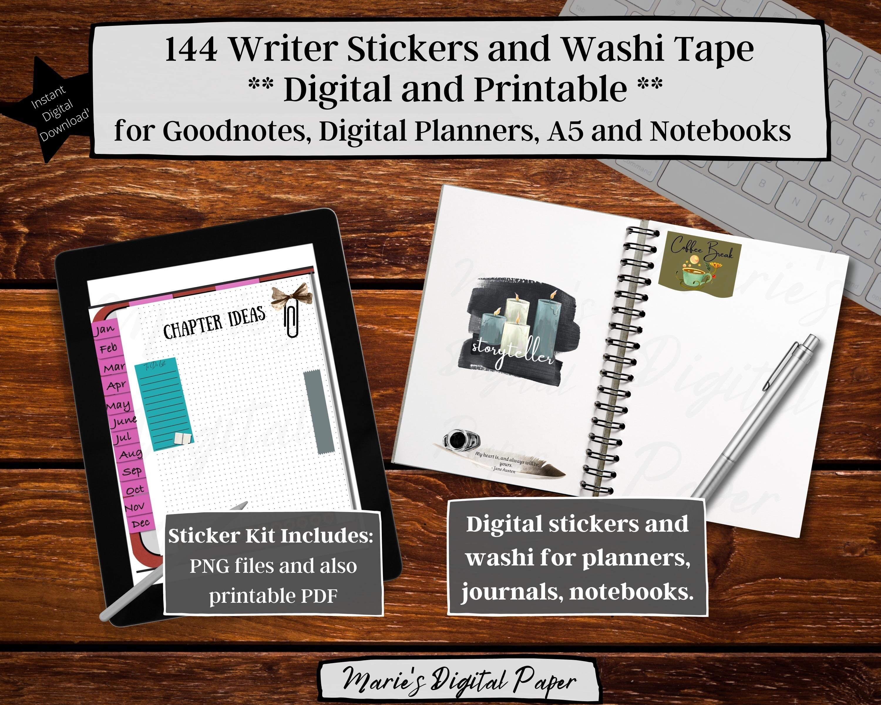 144 Author Self Published Sticker Kit Printable and Digital Stickers ...