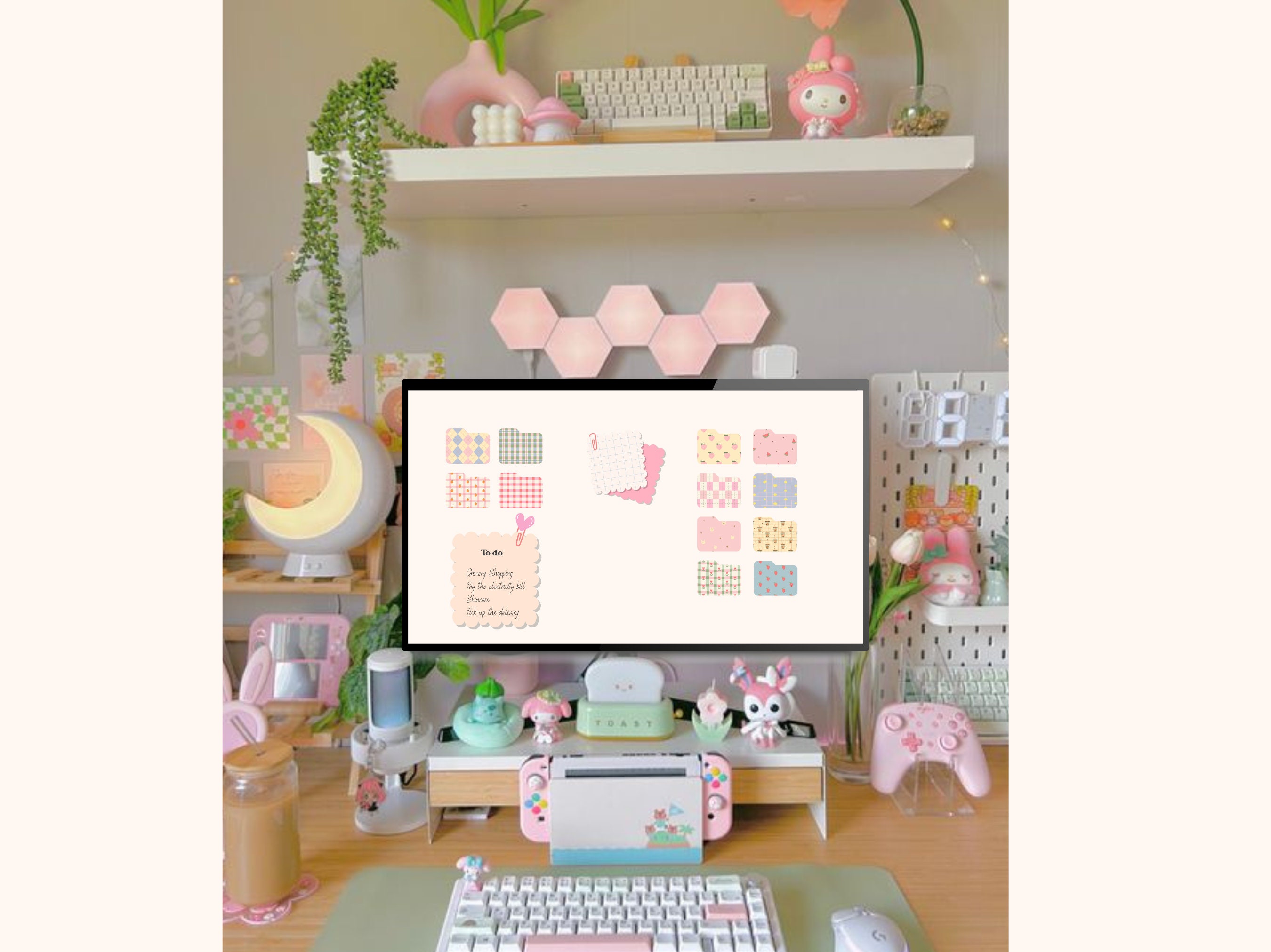 Desktop Folder Icons Floral Folder Icons Cute Aesthetic Mac Desktop ...