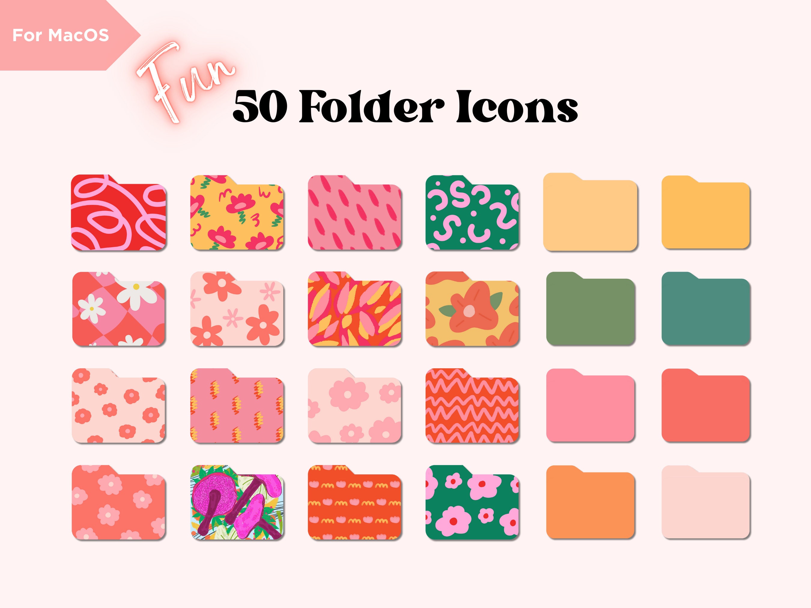Boho Desktop Folder Icons Mac Desktop Folder Icons, File Icons ...