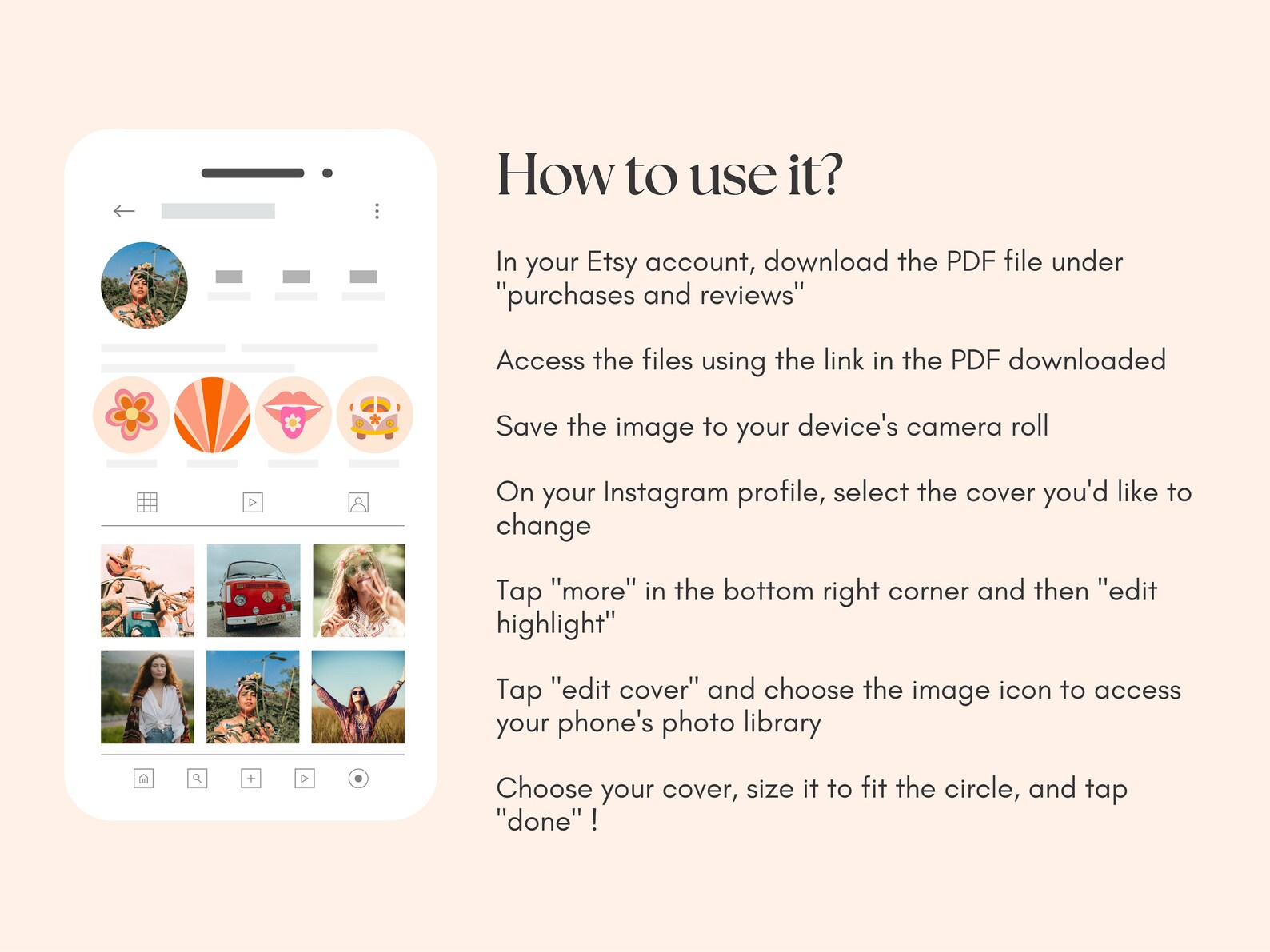 52 Retro Instagram Highlight Cover Icons Groovy Highlight Covers ...